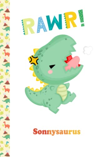 Sonnysaurus Rawr Cute Dinosaur Sonny Notebook: Draw and Write Journal ...