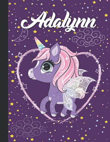 Adalynn Personalized kawaii Unicorn Sketchbook For Girls With their ...