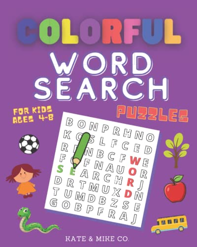 Colorful Word Search Puzzles for Kids Ages 4-8: Letters Coloring ...