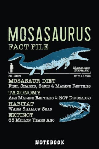 Mosasaurus Notebook Mosasaur Facts Jurassic Dinosaur Notebook: Cute ...