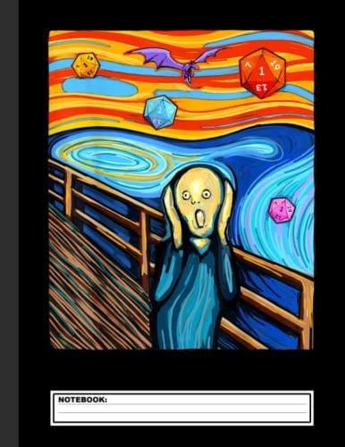 Dungeons, Munch's The Scream D20 Notebook: Reading Notebook Journal For ...