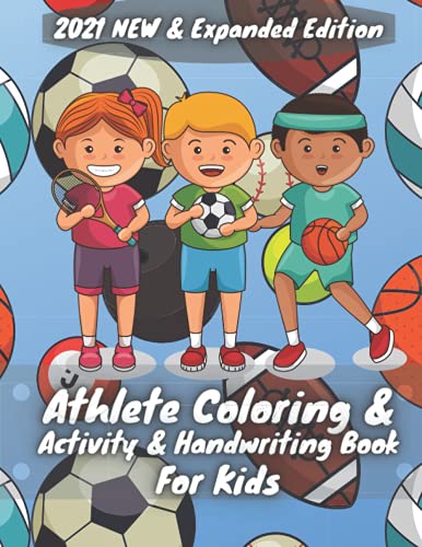 Athlete Coloring & Activity & Handwriting Book For Kids: Coloring Books ...