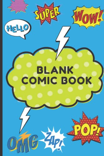 Blank Comic Book: Blue & Green Blank Comic Templates Notebook Journal ...