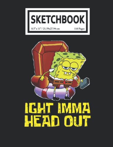 Sketchbook: SpọngeBob SquạrePants Ight Immạ Hẹad Out 110 Blank Pages ...