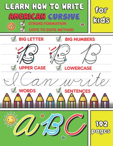 Learn How to Write American Cursive Handwriting for Kids 5 IN 1: BIG ...