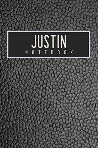 Justin Notebook: Personalised gift notebook for Justin: Beautiful black ...