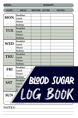 blood sugar log book: Weekly diabetic Diary,Enough For 106 Weeks or 2 ...