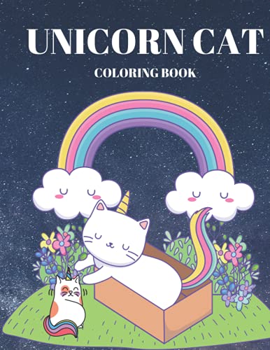 Unicorn Cat Coloring Book = Cat Unicorn Coloring Pages For Kids, Funny ...