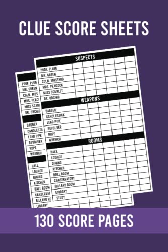 Clue Cards Replacement: Refills Book for the Clue Board Game | Clue ...