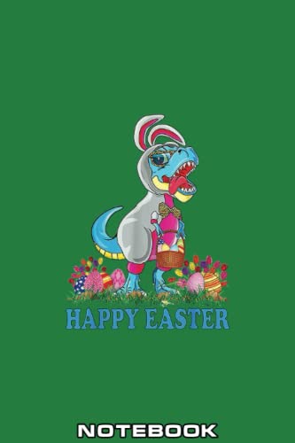Dinosaur Bunny Easter Basket Egg Hunt Toddler Girl Kid Notebook Retro ...
