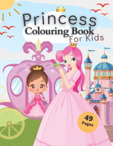 Princess coloring book for kids: Cute and adorable royal princess ...