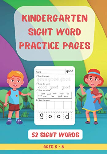 52 Kindergarten Sight Words Practice Pages: Learn, Color, Circle, Trace ...