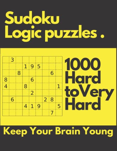 1000 Sudoku Puzzles Hard to Very Hard: Sudoku puzzle book for adults ...