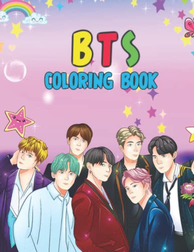 BTS Coloring Book: Hand Drawn Art For Stress Relief Mindfulness ...