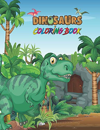 Dinosaur Coloring Book: Coloring Book With Dinosaur Facts, Educational ...