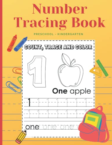 Number Tracing Book for Preschoolers: Count, Trace and Color. Pre K ...