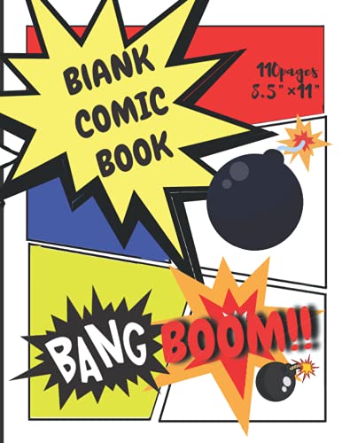 Black Comic Book: 111 Pages, 8.5"x11", (Blank Comic Book Practice Pages ...