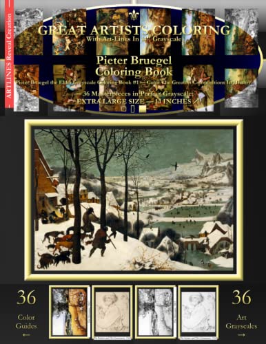 Pieter Bruegel Coloring Book: Pieter Bruegel the Elder Grayscale ...