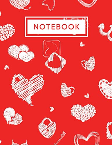 Notebook: Red Valentine's Day Notebook For Him or Her - Blank ...