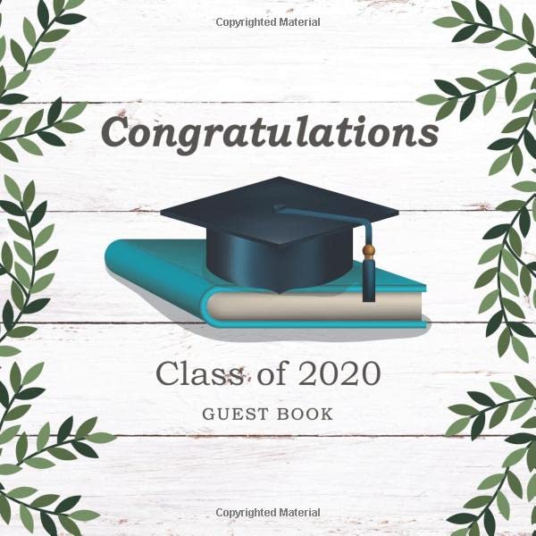 Class of 2020 Congratulations Guest Book: Rustic White Wood ...