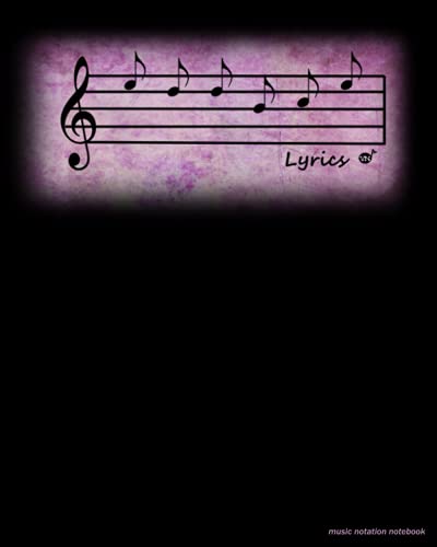 LYRICS Music Notation Notebook Manuscript Paper Staff Score Sheet Music ...