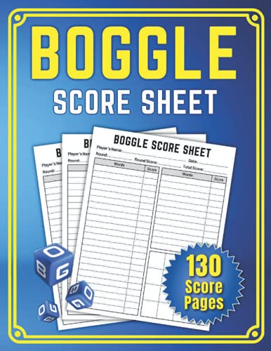 Boggle Score Sheets: 130 Boggle Game Sheets | Boggle Notebook Sheets ...