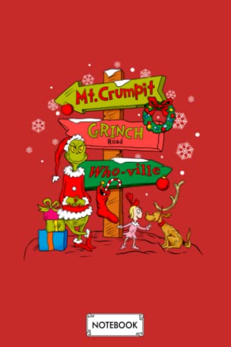 Grinch Max And Cindy Lou Xmas Notebook: Lined College Ruled Paper,6x9 ...