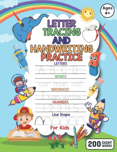 Letter Tracing And Handwriting Practice Workbook For Kids: Learning To ...