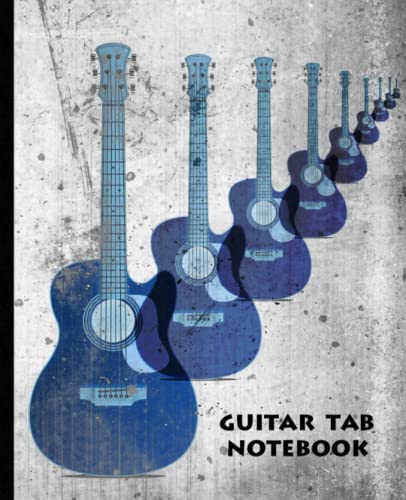 Guitar Tab Notebook: Vintage Gray and Black Tablature Manuscript Music ...
