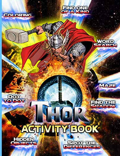 Thor Activity Book: Maze, Dot To Dot, One Of A Kind, Find Shadow ...