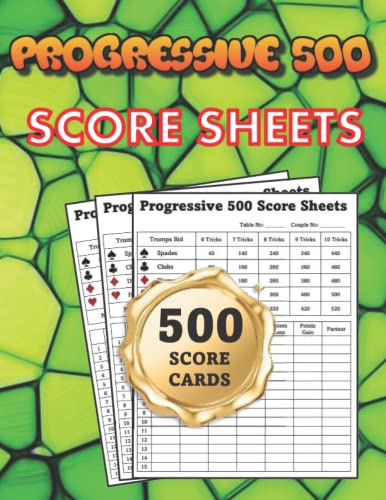 Progressive 500 Score Sheets: 500 Progressive 500 Score Pads ...