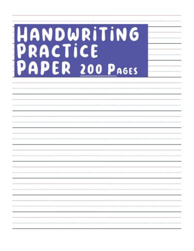 Handwriting Practice Paper for Kids: Writing Paper with Wide Lines and ...