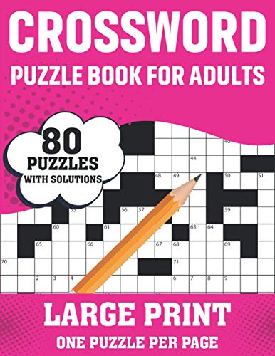Crossword Puzzle Book For Adults: 80 Large Print Crossword Puzzles With ...