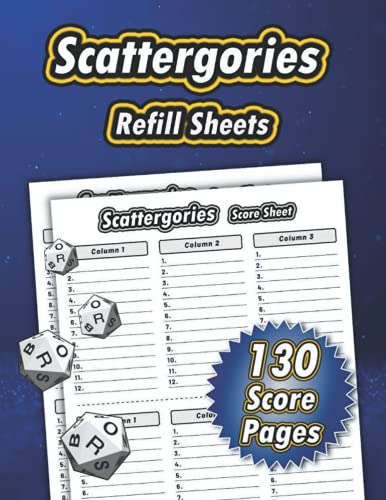 Scattergories Refill Sheets: Scattergories Score Game Record Book ...