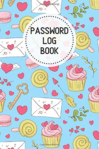 Password Log Book: A Cute Heart Cupcake Love Pattern Notebook Journal ...