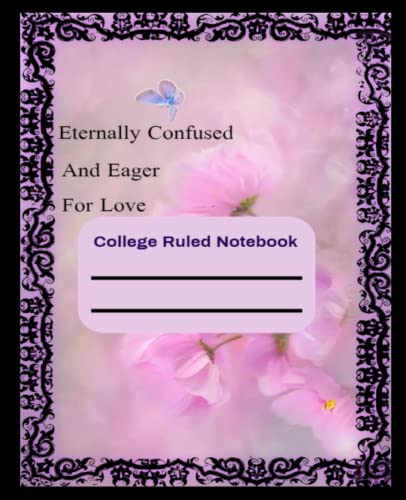 Soft Pink Butterfly College Composition Wide Ruled Notebook or Journal ...