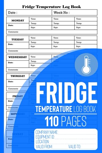 Fridge Temperature Log Book: Food Temperature Log Book by Simply ...