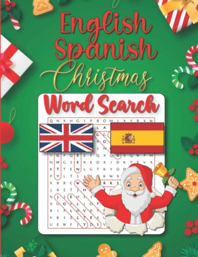 English and Spanish Christmas Word Search: Over 100 Large Print ...
