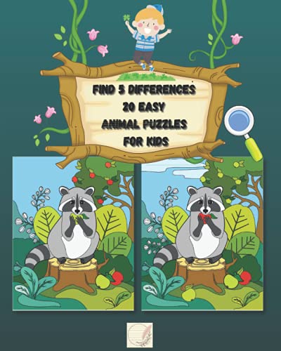 Find 5 differences 20 easy Animal puzzles for kids: All-color Picture ...
