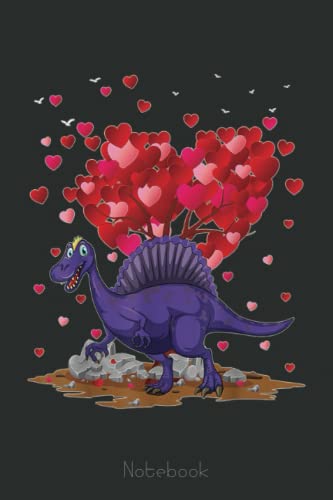 Spinosaurus Dinosaur Lover Heart Shape Spinosaurus Valentine Notebook ...