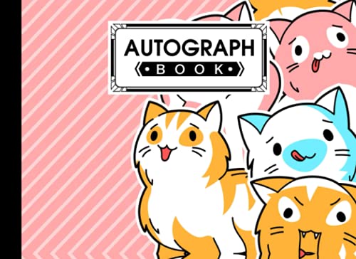 Autograph Book: Meow Cover | Autograph Book for Adults & Kids, 150 ...