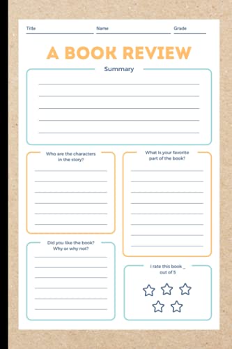 A Book Review Journal: Books Review Notebooks, Reading Log Journal ...