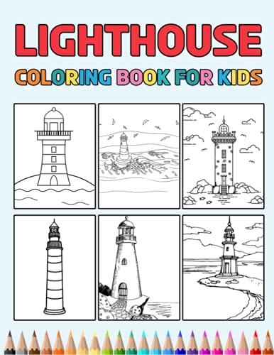 Lighthouse Coloring Book for Kids: 10 Easy Designs to Color | Fun ...
