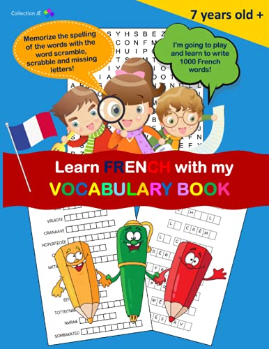 Learn french with my vocabulary book: 1000 french words for kids ...