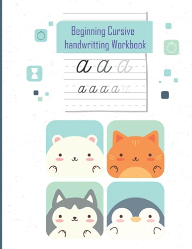 Cursive Handwriting Workbook For kids: Beginning Cursive Workbook ...