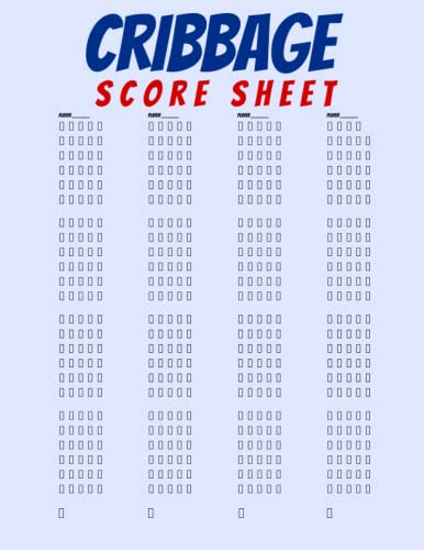 Cribbage Score Sheet: 100 Cribbage Score Pads for Scorekeeping | Size ...