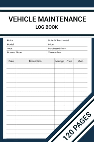 Vehicle Maintenance Log Book: Pocket Size Vehicle Maintenance Record ...