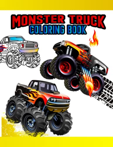 Monster Truck Coloring Book: Big Car Smashing Monster Truck Designs To ...