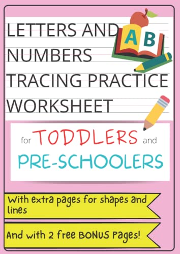 LETTERS AND NUMBERS Tracing Practice Worksheet for Toddlers and Pre ...