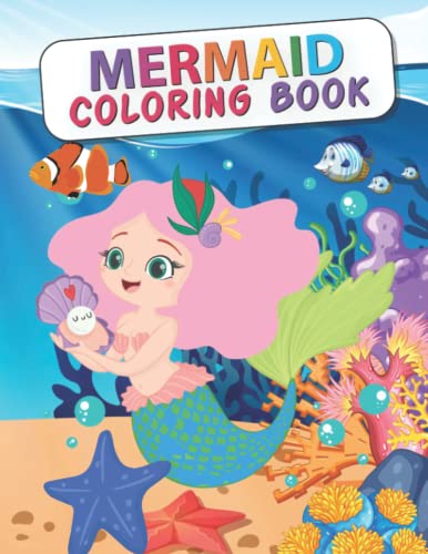 mermad coloring book: 30 Cute Coloring Pages for Girls and Kids Ages 4 ...